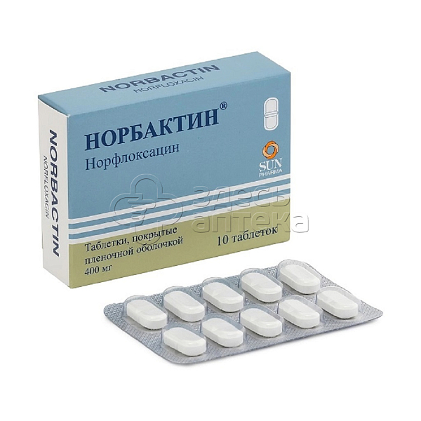 Норбактин 400 мг покрытые пленочной оболочкой таблетки, 10 шт купить по ...